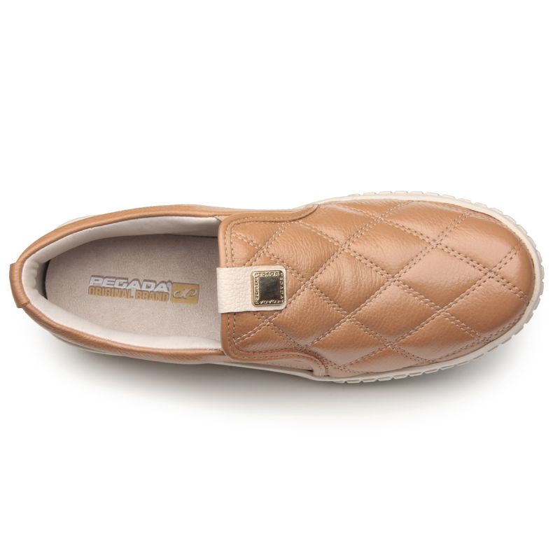 Tenis Pegada Feminino em Couro Caramelo 212513-03 - Pegada