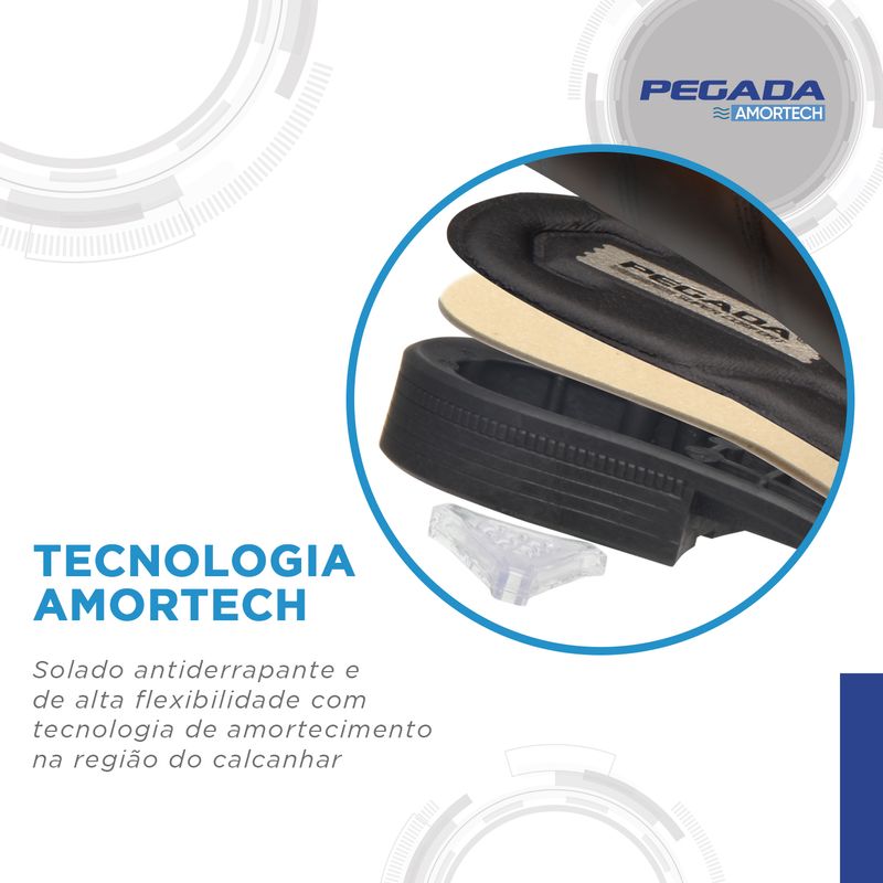 Sapato Social Pegada Masculino em Couro Preto 126504-01 - Pegada