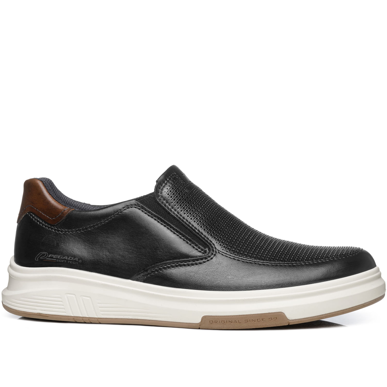 Tênis Casual Pegada Masculino em Couro Preto 112303-07 - Pegada